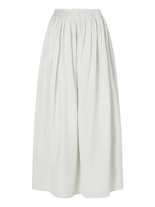 Loulou De Saison Naya Gathered Cotton And Silk-blend Maxi Skirt - Green