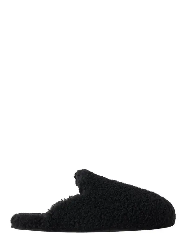 TEKLA Shearling Slip-on Slippers - Black