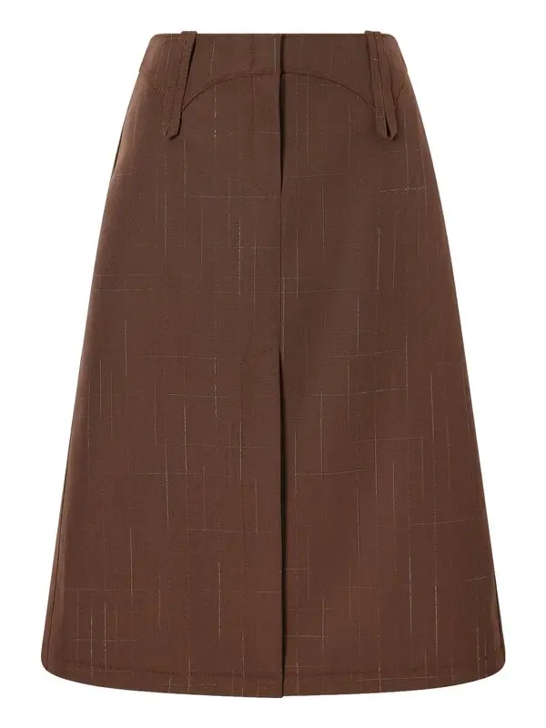 Tory Burch Wool-blend Knee-length Skirt - Brown