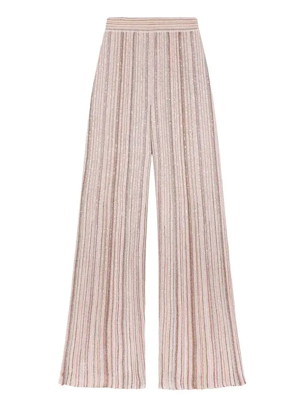 Missoni Striped Metallic Crochet-knit Wide-leg Pants - Multi