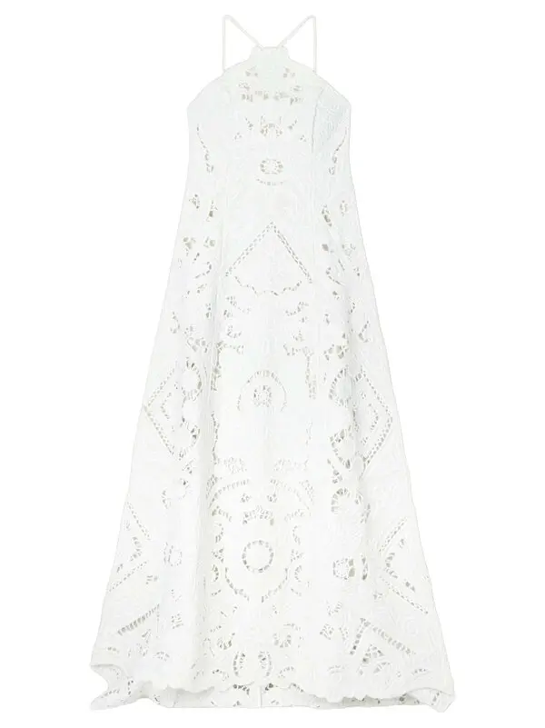 Cult Gaia Emmy Embroidered Cut-out Linen Maxi Dress - Off-white