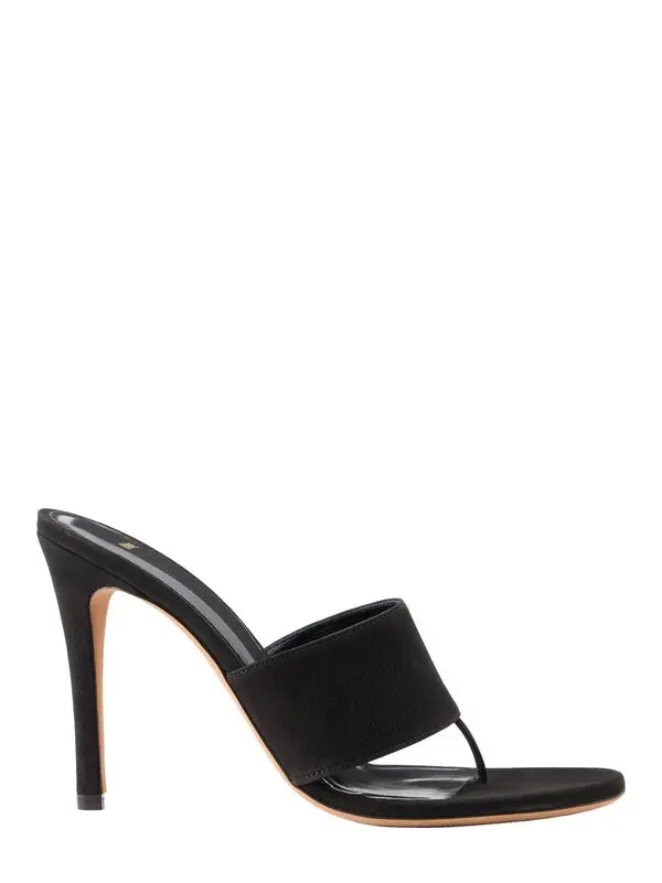 JUDE Snug' Suede Stiletto Thong Sandals - Black