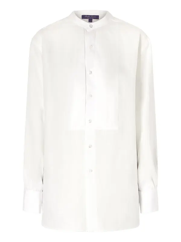 Ralph Lauren Kirstin Cotton-trimmed Linen Shirt - White