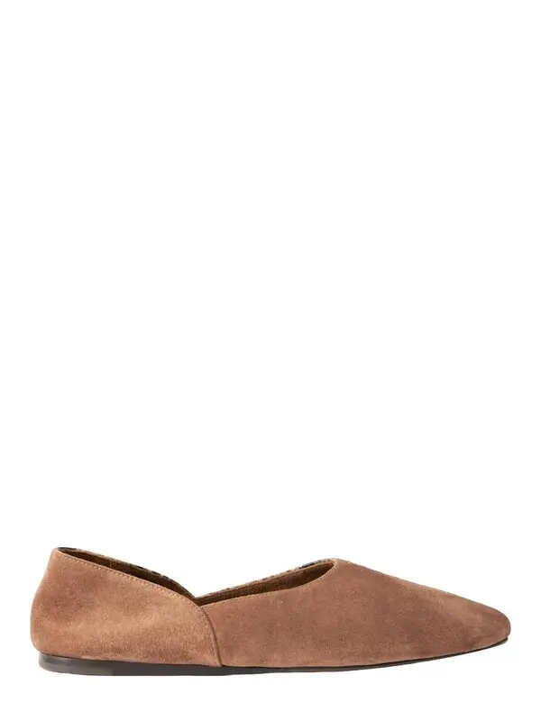 Khaite Jane Suede And Snake-effect Leather Moccasins - Beige