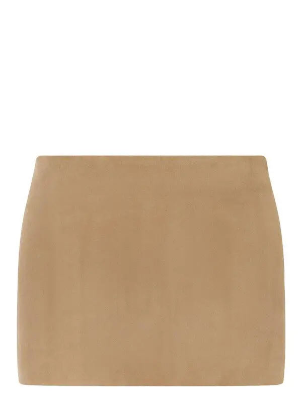 Khaite Jett Suede Mini Skirt - Neutrals