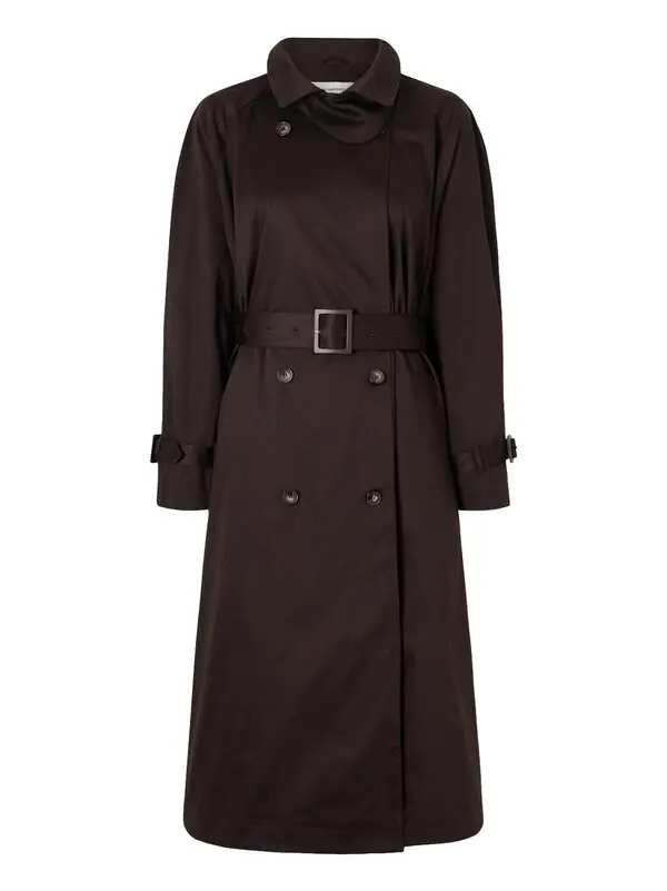 Nour Hammour Marchand Cotton-blend Trench Coat - Brown