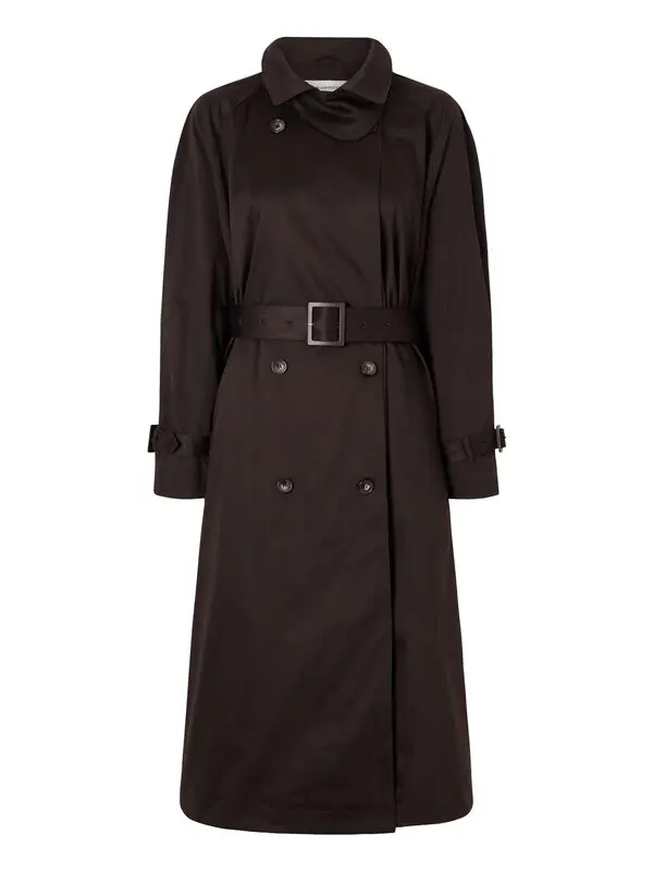 Nour Hammour Marchand Cotton-blend Trench Coat - Chocolate