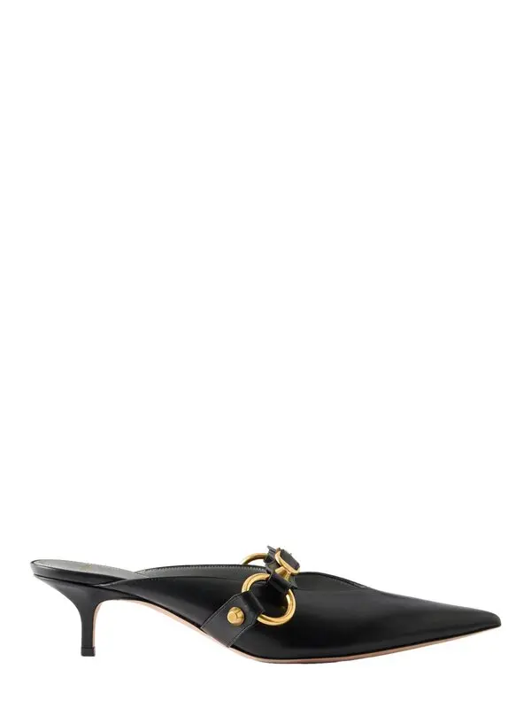 Balenciaga City Embellished Leather Mules - Black