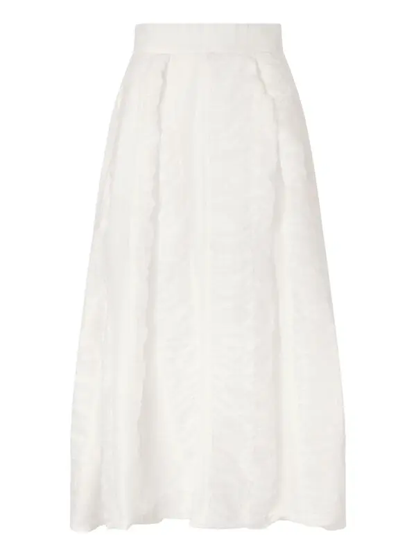 Thierry Colson Ruched Cotton-gauze Midi Skirt - Neutrals