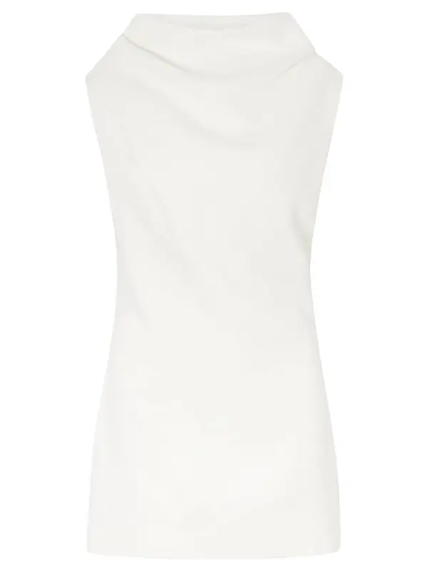 Khaite Astor Bonded Crepe Satin Mini Dress - White
