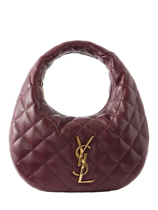 Saint Laurent Icare Matelassé Leather Tote - Burgundy