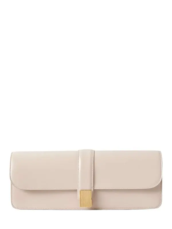 Khaite Blake Leather Clutch - Beige
