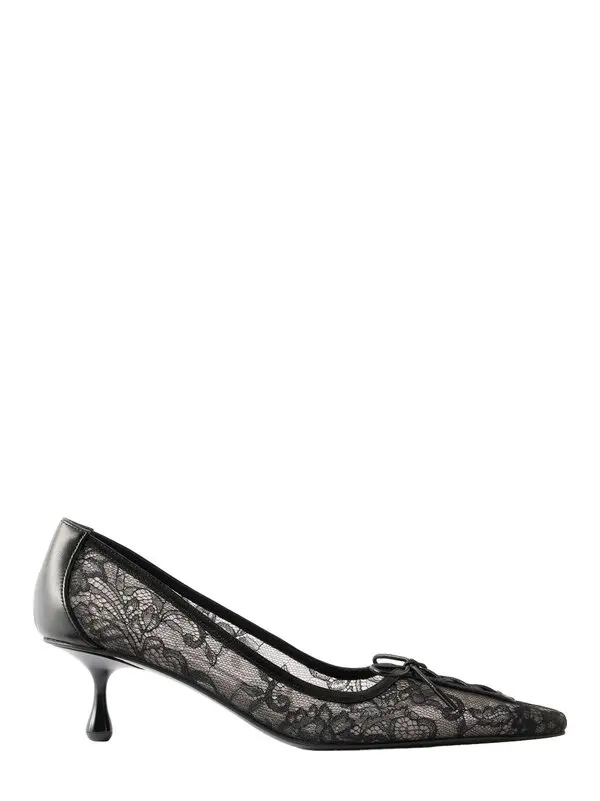 JIMMY CHOO Scarlett 50 Lace-trimmed Leather Pumps - Black