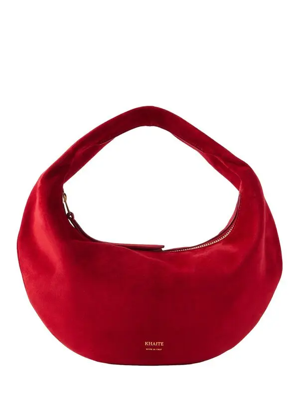 Khaite Olivia Mini Suede Shoulder Bag - Red