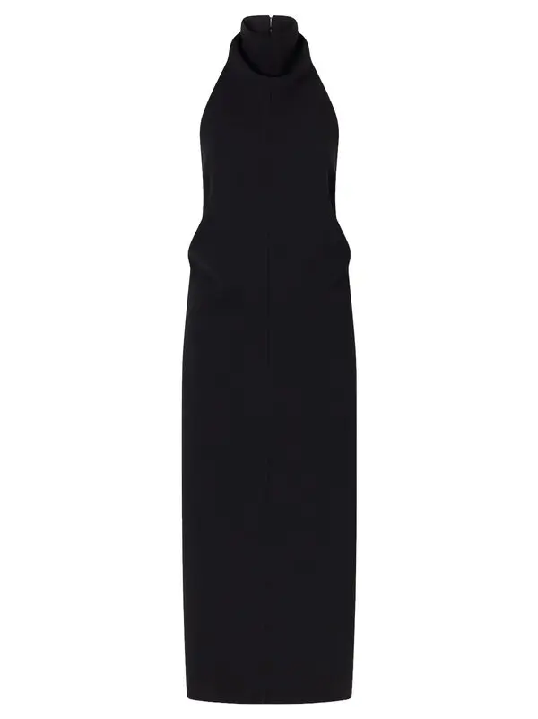 Khaite Roxanne Crepe Midi Dress - Black
