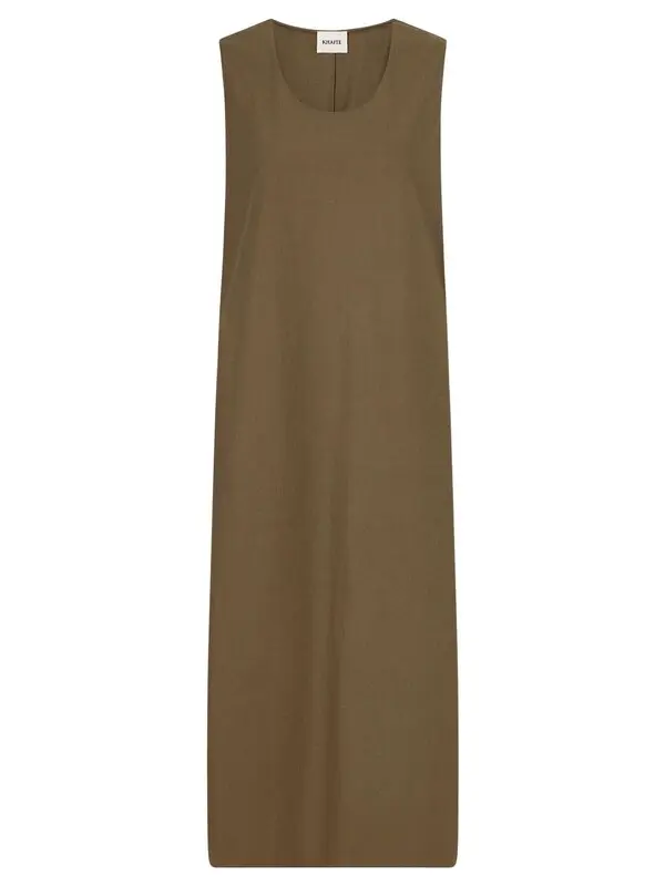 Khaite Regi Organic Cotton Midi Dress - Army Green