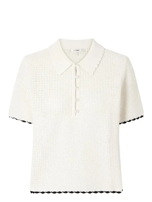 FRAME Daybreak Mesh Polo Shirt - White