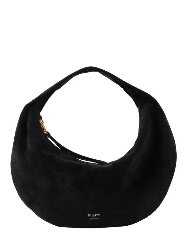 Khaite Olivia Mini Suede Shoulder Bag - Black