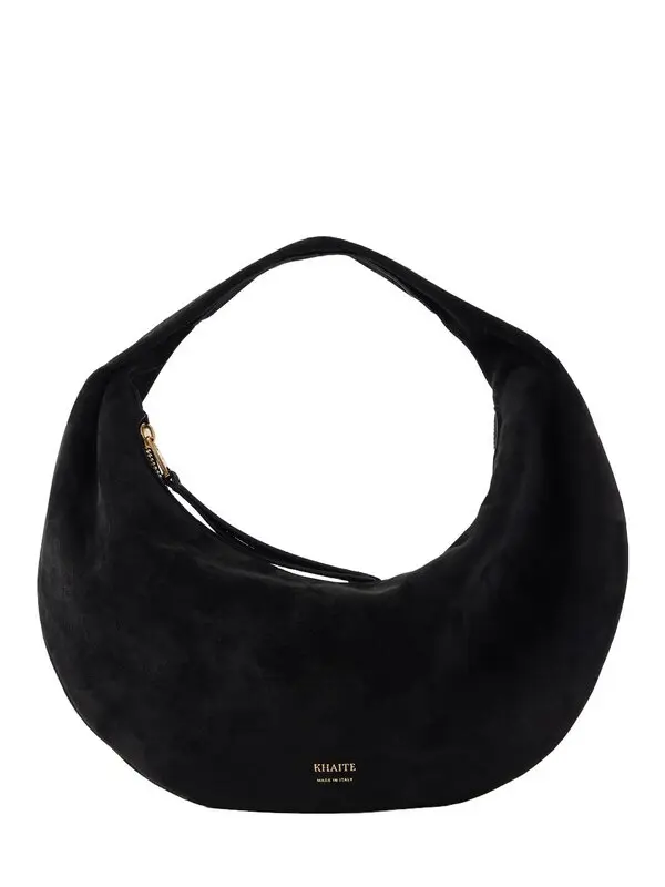 Khaite Olivia Mini Suede Shoulder Bag - Black