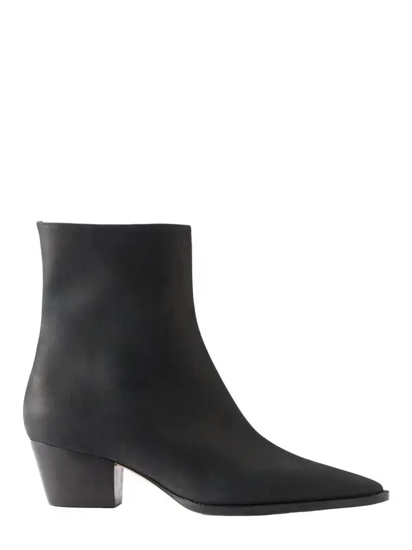 Manolo Blahnik Aliera 50 Nubuck Ankle Boots - Black