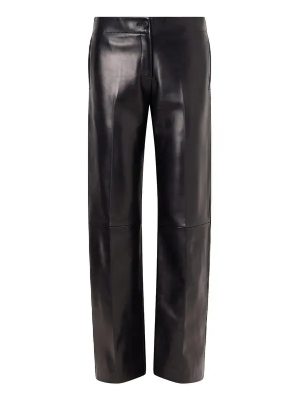 Khaite Mita Leather Straight-leg Pants - Black