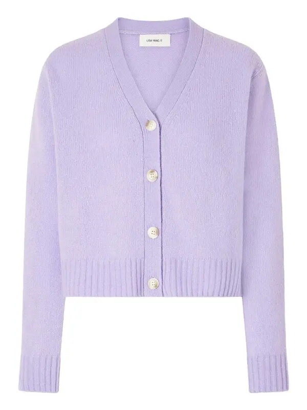 LISA YANG Marionette Cashmere And Silk-blend Cardigan - Purple