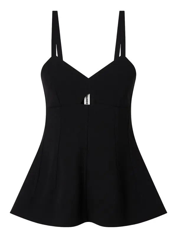JIL SANDER Virgin Wool Bustier Top - Black