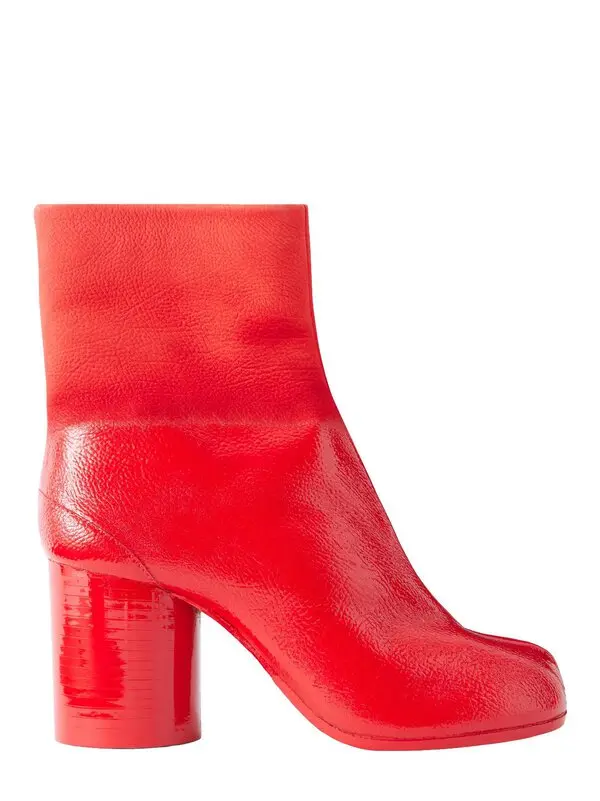 MAISON MARGIELA Tabi Split-toe Leather Ankle Boots - Red