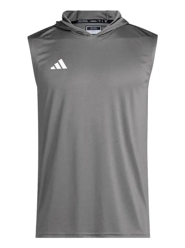Adidas Sleeveless Hoodie - Team Grey Four / White