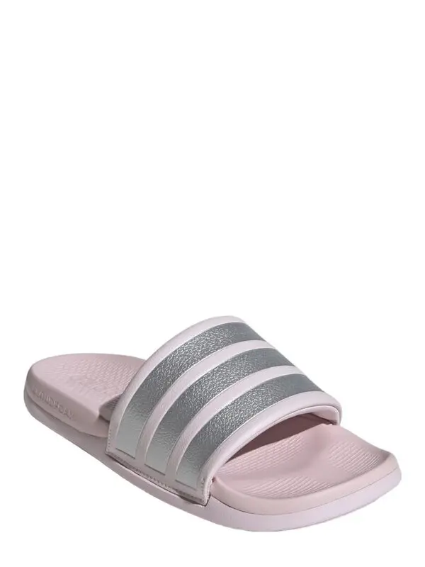Adidas Adilette Comfort 2.0 Slides - Almost Pink / Silver Metallic / Almost Pink