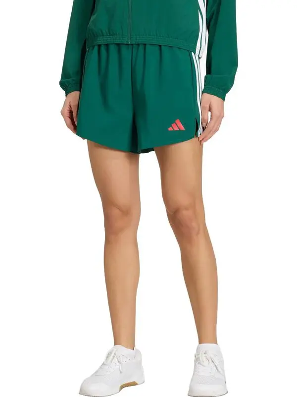 Adidas Workout Essentials 3-stripes Woven Shorts - Team Dark Green / White / Better Scarlet