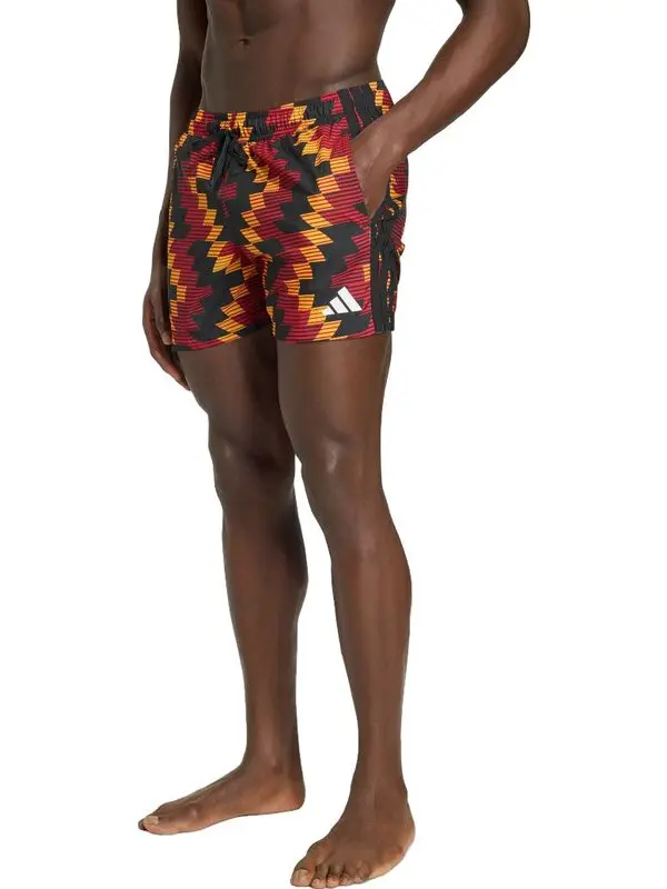 Adidas Soccer-inspired Graphic Swim Shorts - Collegiate Gold / White