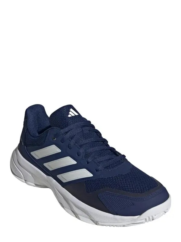 Adidas Courtjam Control 3 Tennis Shoes - Dark Blue / Zero Metalic / Cloud White