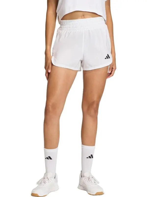 Adidas Pacer Workout Woven High Rise Shorts - White / White