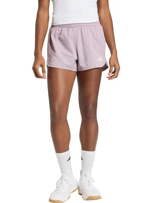 Adidas Pacer Workout Woven High Rise Shorts - Preloved Fig / White