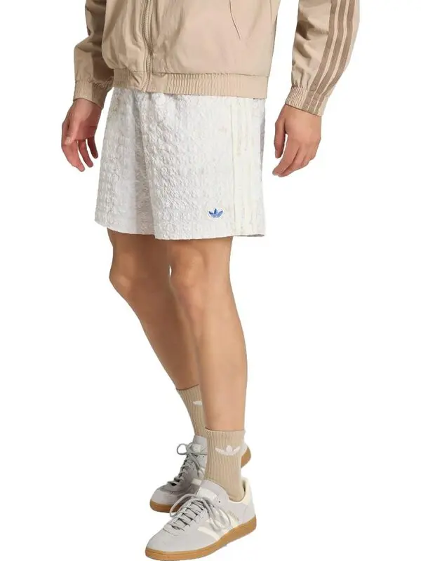 Adidas Originals Printed Seersucker Shorts - Off White