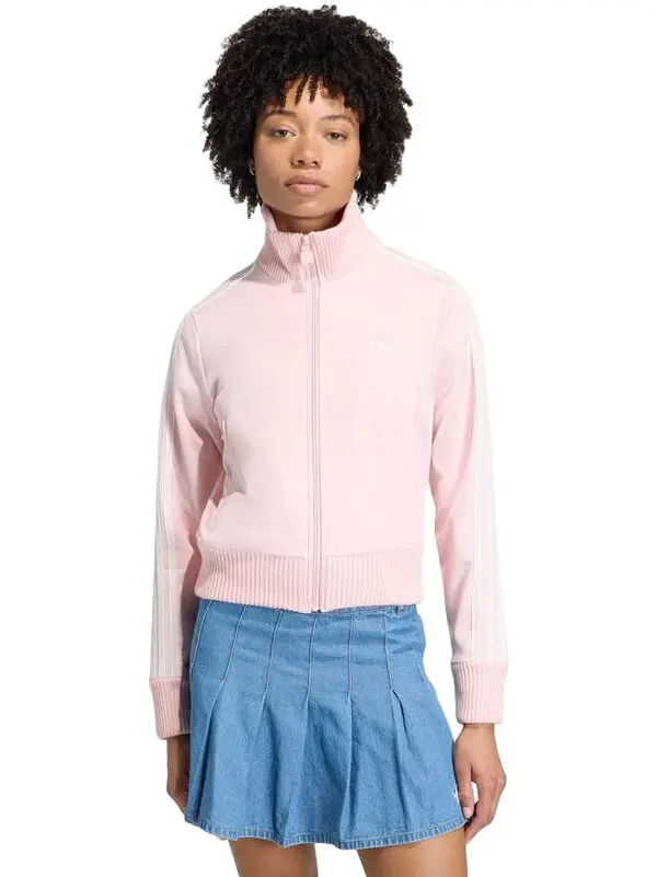 Adidas Firebird Track Top With Knitted Crochet Details - Sandy Pink