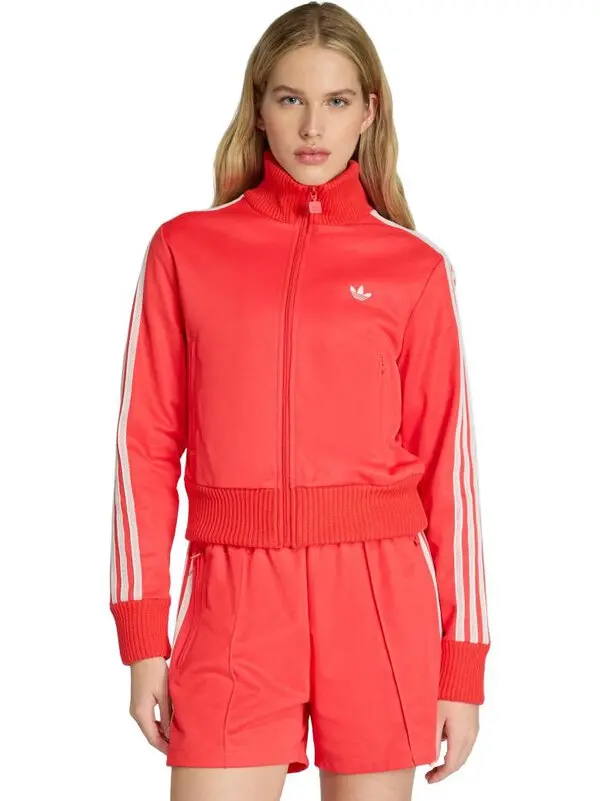 Adidas Firebird Track Top With Knitted Crochet Details - Semi Lucid Red
