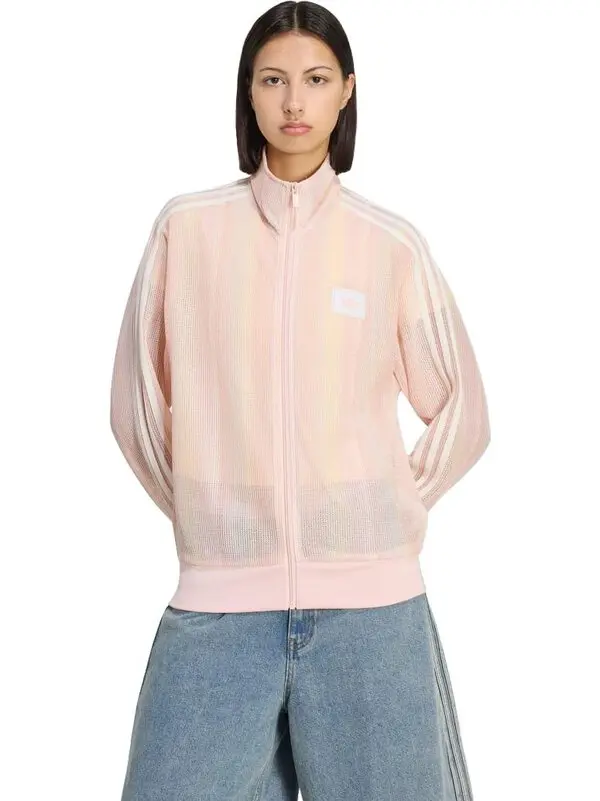 Adidas Originals Summer Glow Knitted Firebird Track Top - Sandy Pink