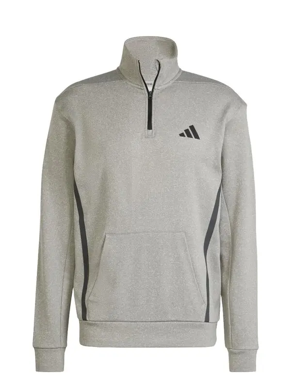 Adidas Game & Go Team Issue Quarter-zip Top - Medium Grey Heather