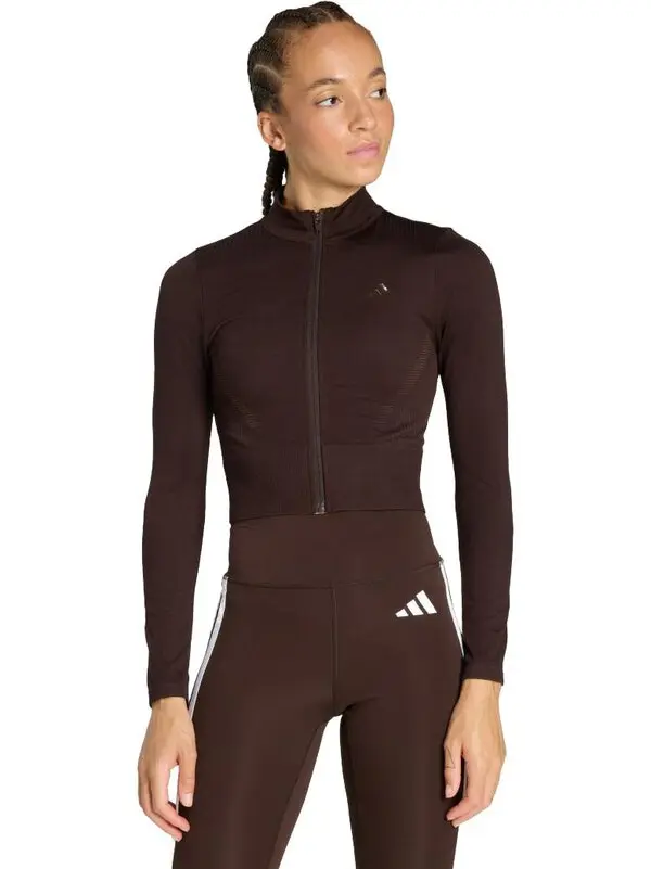Adidas Zip-up Knit Jacket - Aurora Coffee