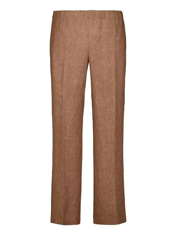 PIACENZA CASHMERE 1733 Light Linen Straight Leg Pants - Brown