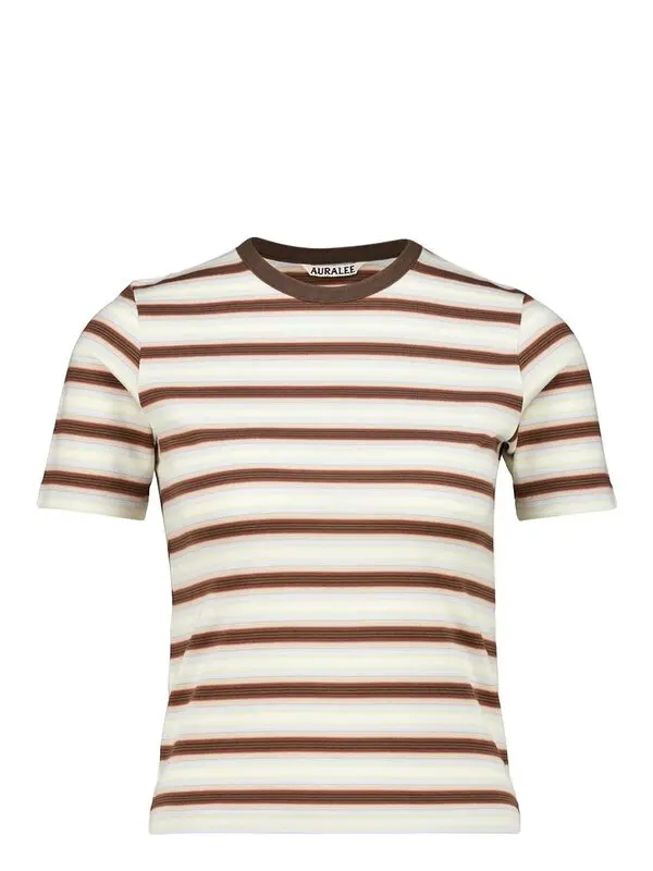 Auralee Gradient Stripe Jersey T-shirt - Brown