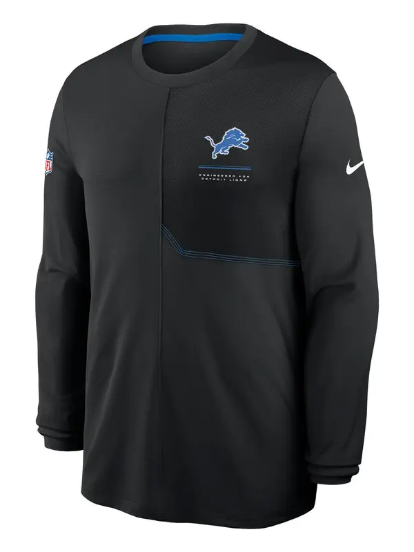 Nike Detroit Lions Dri-fit Long-sleeve Top - Black