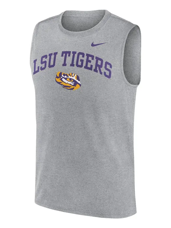 Nike Lsu Primetime Arch Legend Dri-fit College Muscle Tank Top - Grey