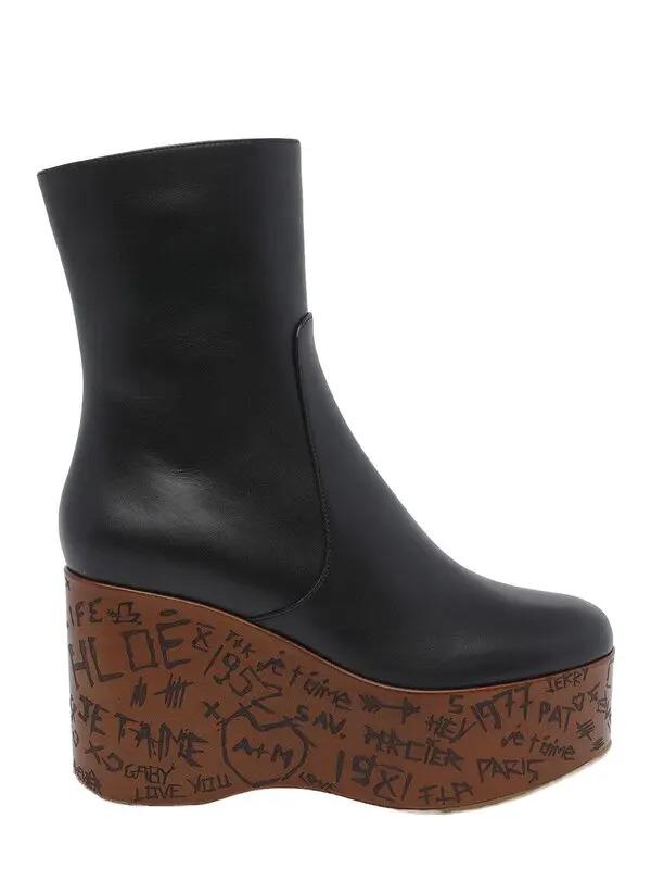 Chloé Maxime Wedge Booties - Black
