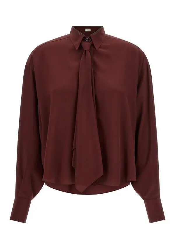 Brunello Cucinelli Shiny Collar" Shirt - Multicolor