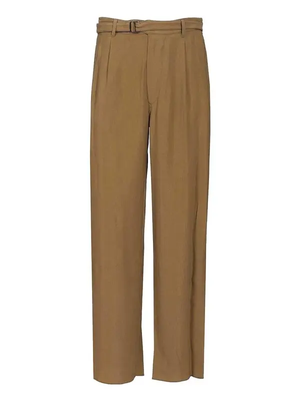 Giorgio Armani Tailored Trousers With Belt And Pleats - Cream