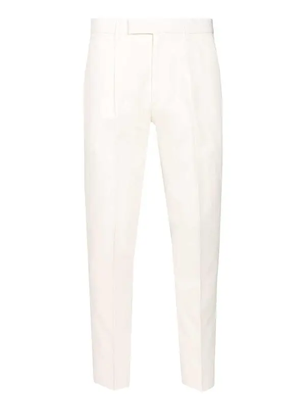 Zegna Tailored Trousers In Linen And Cotton - White