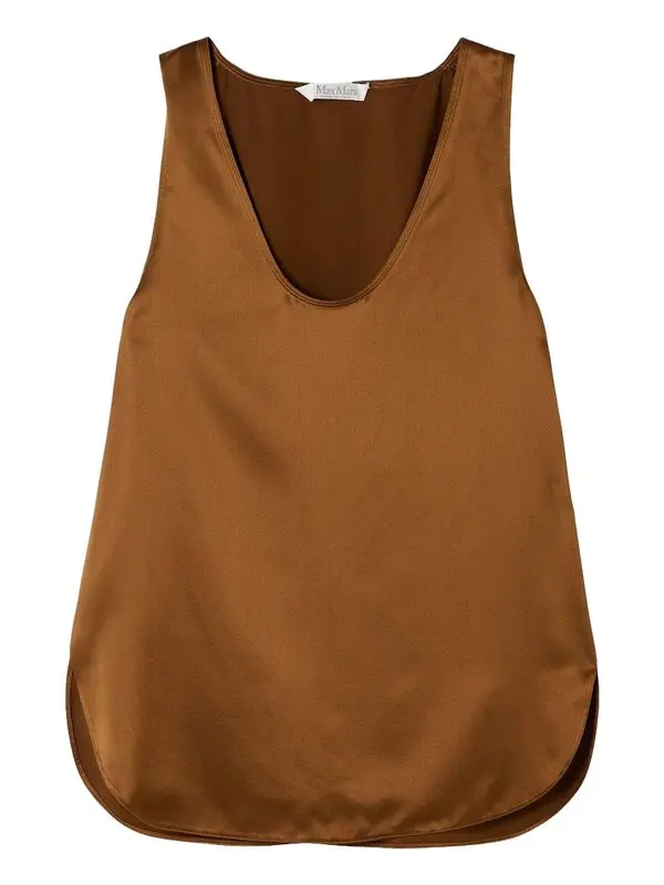 Max Mara Silk-satin Camisole - Light Brown